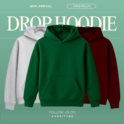 Ash, Green, Maroon Drop Hoodie Combo – VerityBD